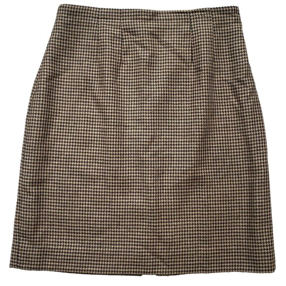 Lands' End | Skirts | Lands End Wool Tweed Classic Houndstooth Office ...